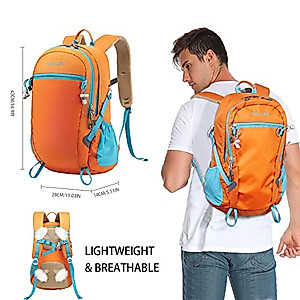 LOCALLION 20L Hiking Backpack Water Resistant Sports Backpack High-Capacity Travel Pack Big Wateproof Bag for Outdoor Camping (Orange)