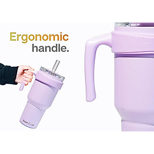 Four Leaf TrustyMate – 100% Leak Proof 40 Oz Tumbler with Handle and Built-In Straw Lid – Insulated Leak Proof Stainless Steel Tumbler