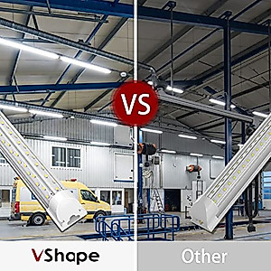 (10 Pack) 8FT LED Shop Light, 100W 13000LM 6000K, Super Bright White, T8 LED Tube Light, No RF & FM Interference Linkable Shop Light, 8 Foot LED Shop Lights for Garage, Shop, Hardwired Installation