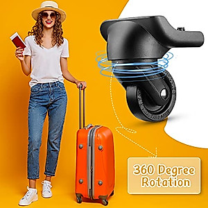 Sweetude 8 Pcs Replacement Luggage Wheel Left and Right Suitcase Caster Wheels 360 Degree with Screw Swivel Wheels Suitcase Bag Parts for Travel Box Trolley, Hole Pitch (1.3"/1.69"/1.42"/1.69")