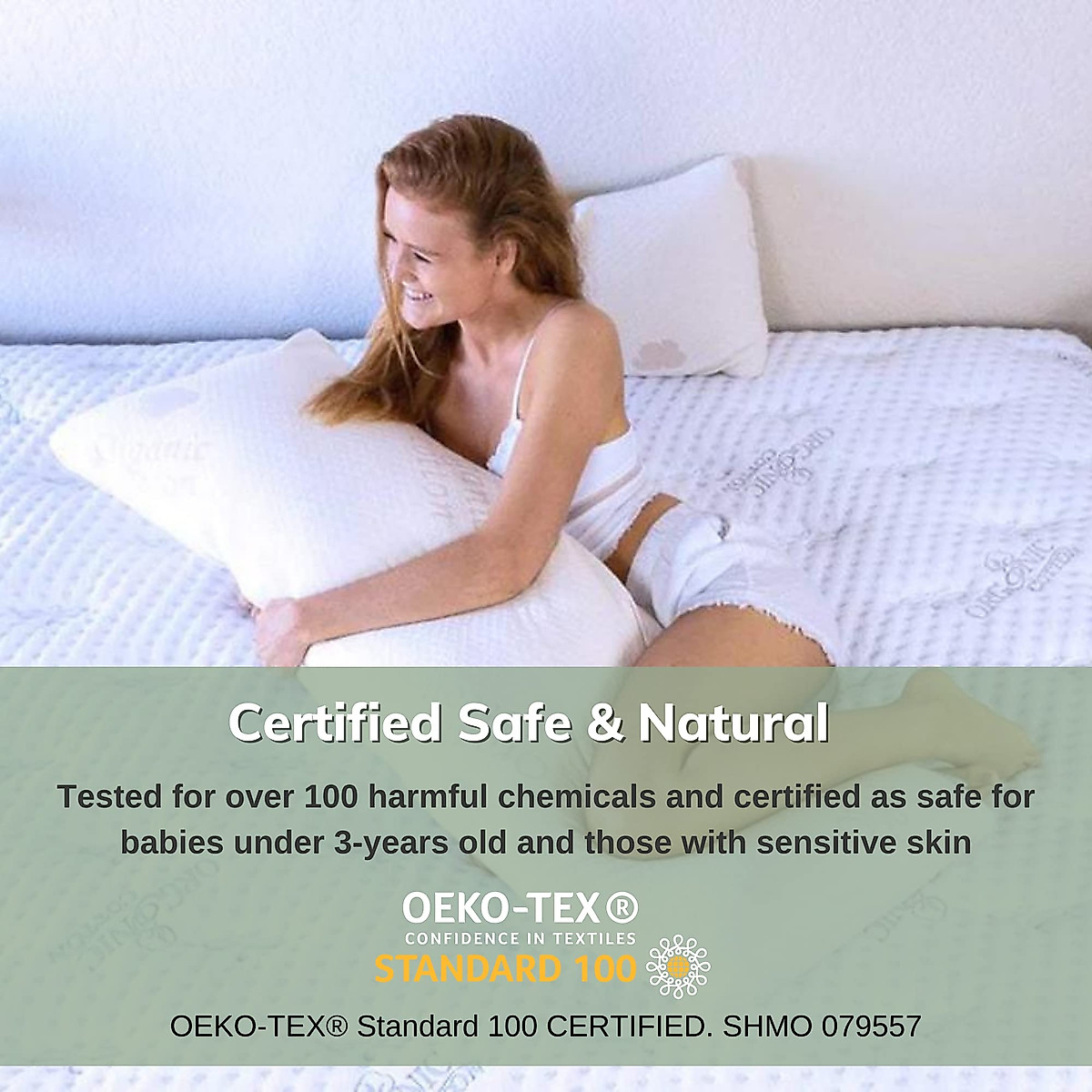 Sweet Zzz Body Pillow with Natural Cotton Cover for Side and Back sleeping, includes Cotton Pillowcase, Pregnancy Pillow for Sleeping 16"x 50"