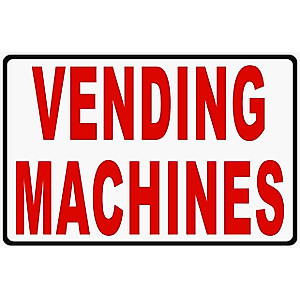 Vending Machines Sign. 12x18 Metal. Soda Candy Machine. 2-Sided