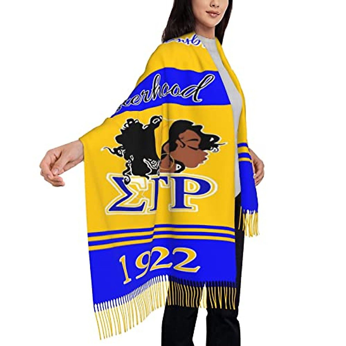Beyli Sigma Gamma Rho Scarf Winter Warm Long Scarf Sister Gift Soft Tassel Scarf 77.6" * 28.3" Tassel 4"