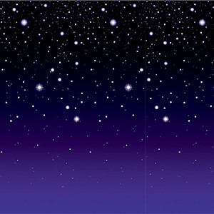 Beistle Starry Night Wall Backdrop, 4’ x 30’ – Backdrop for Parties, Night Sky Photo Backdrop, Easy to Adhere Wall Covering, Photography Background, Birthday Backdrop, Awards Night