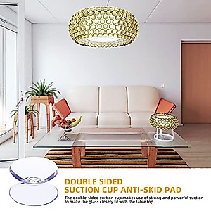 Housoutil 12PCS Double Sided Suction Cups, 10 * 20mm Glass Table Top Bumpers, Glass Table Top Spacers Without Hooks, Window Hanger Suction Cup for Keep The Glass Table Top from Sliding (Transparent)