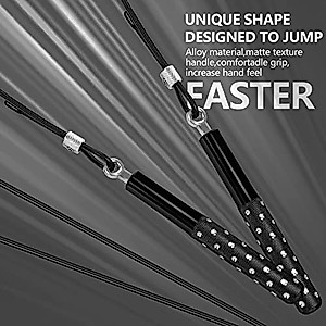Jump Rope, Wastou Speed Jumping Rope for Training Fitness Exercise, Adjustable Adults Workout Skipping Rope for Men, Women, Kids, Girls (Black-B)