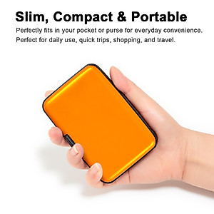 Kaabao Credit Card Holder, RFID Blocking Metal Card Wallet for Women Men Slim ID Card Holders Protector Aluminum Business Hard Case (Gold)