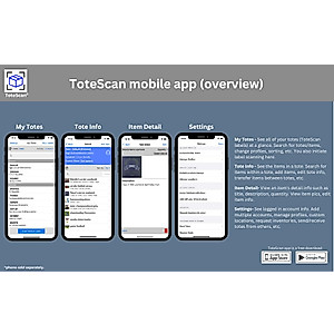 ToteScan Intelligent QR Labels for organizing & Storage (45 Unique Labels, 2.5"x3")