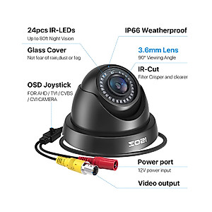 ZOSI 1080P HD Security Camera Indoor Outdoor,1920TVL 2.0MP 4-in-1 HD TVI/CVI/AHD/CVBS CCTV Camera,Weatherproof,80ft IR Night Vision,for 960H,720P,1080P,5MP,4K Analog Home Surveillance DVR System