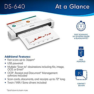 Brother DS-640 Compact Mobile Document Scanner