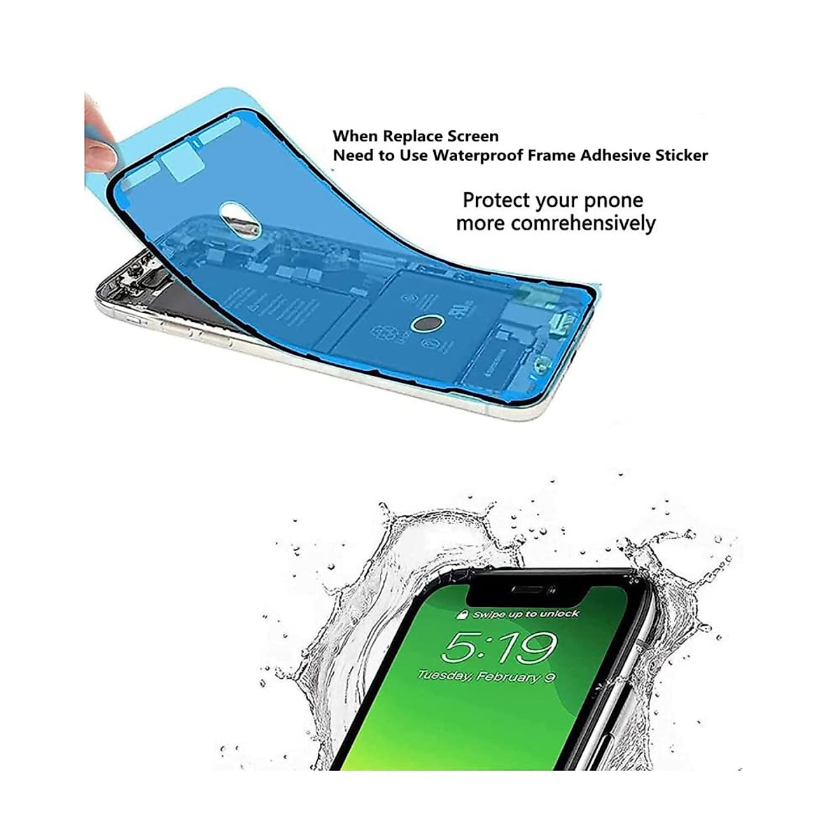 TTIMORE Screen Waterproof Adhesive for iPhone 12 Mini, 2Pack