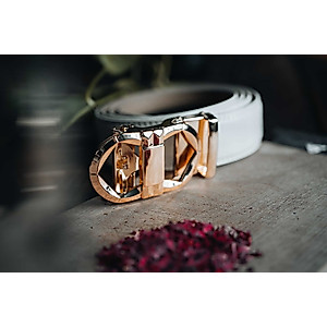 Tonywell Men's Leather Designer Belt with Fashion Comfort Click Buckle Exact Fit