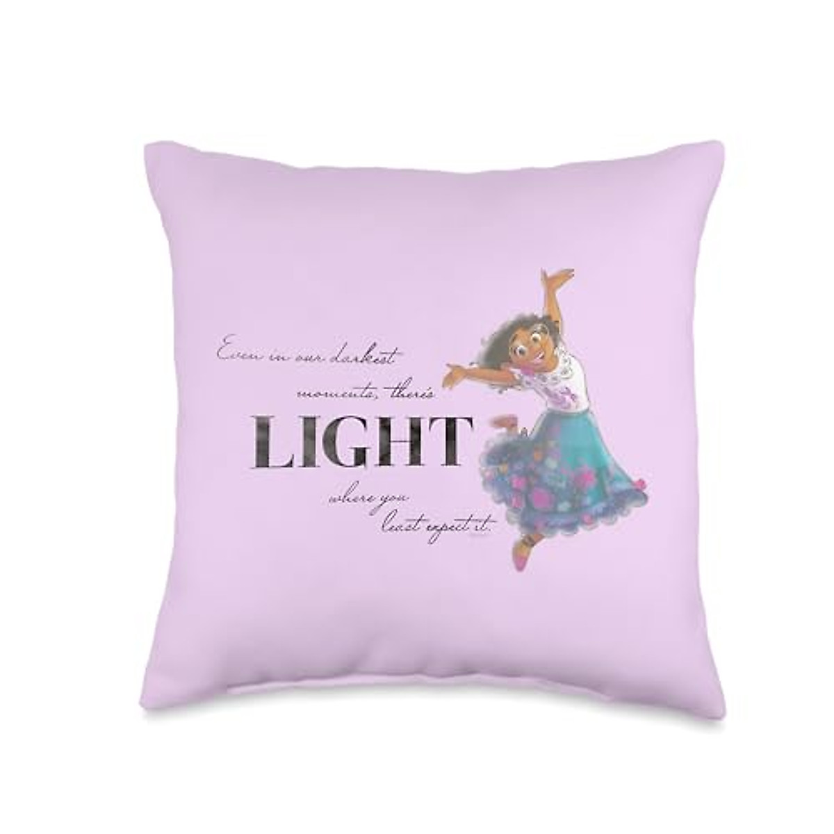 Disney 100 Anniversary Encanto Mirabel D100 Quote Light Throw Pillow, 16x16, Multicolor