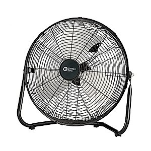 Comfort Zone CZHV12B 12-inch High-Velocity 3-Speed Floor Fan with 180-Degree Tilt, Black