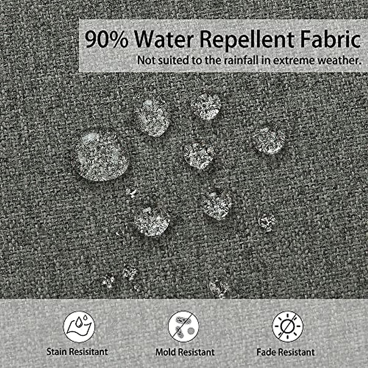 Magpie Fabrics Patio Square Chair Cushions 18"x18"x2.5" with Ties, 2 Pack, Waterproof Weather Resistant Indoor/Outdoor Universal Corner Seat Cushion, for Garden Dining Office(Dark Grey)