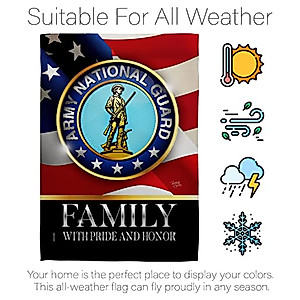 Breeze Decor Army National Guard Family Garden Flag Armed Forces ANG United State American Military Veteran Retire Official House Banner Small Yard Gift Double-Sided, Made in USA