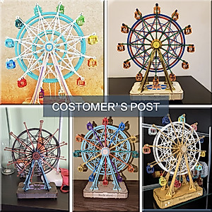 Rowood 3D Puzzles for Adults, Model Kits for Adults, Wooden Music Box,DIY Craft Kits for Adults Teen Boy Gifts on Birthday Christmas - Ferris Wheel (232 PCS)