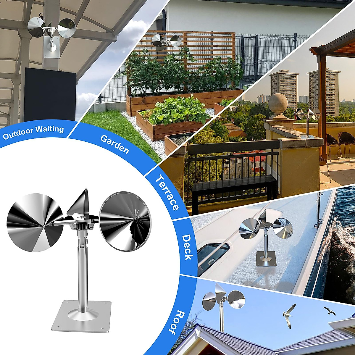 Bird Reflectors Spinning Wind Powered，Bird Scare Reflective Device Keep Bird Pigeon Woodpeckers and Sparrows Away for Outdoor Patio, Yard, Garden, Rooftop and Vegetable Gardens