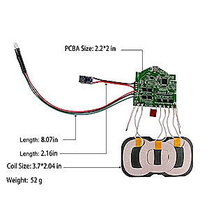 Uumao 3 Coils Wireless Charger PCBA-High-end Chip Solution QI Standard-Universal Type-C&Micro Interface-DIY High Power 9V2A Charger Wireless Transmitter Module Parts