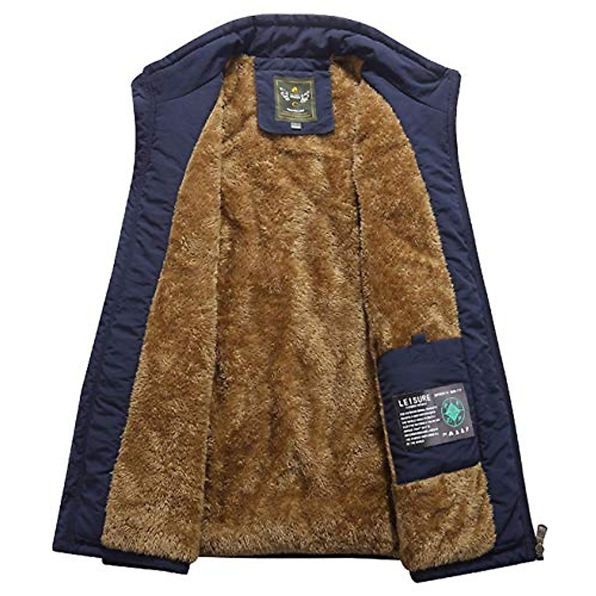 Vcansion Men's Winter Warm Puffer Vest Quilted Padded Sleeveless Jacket Army Green US M/Asian 2XL