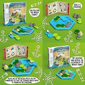 SmartGames Treasure Island Deduction Games Featuring 80 Challenges for Ages 8 - Adult