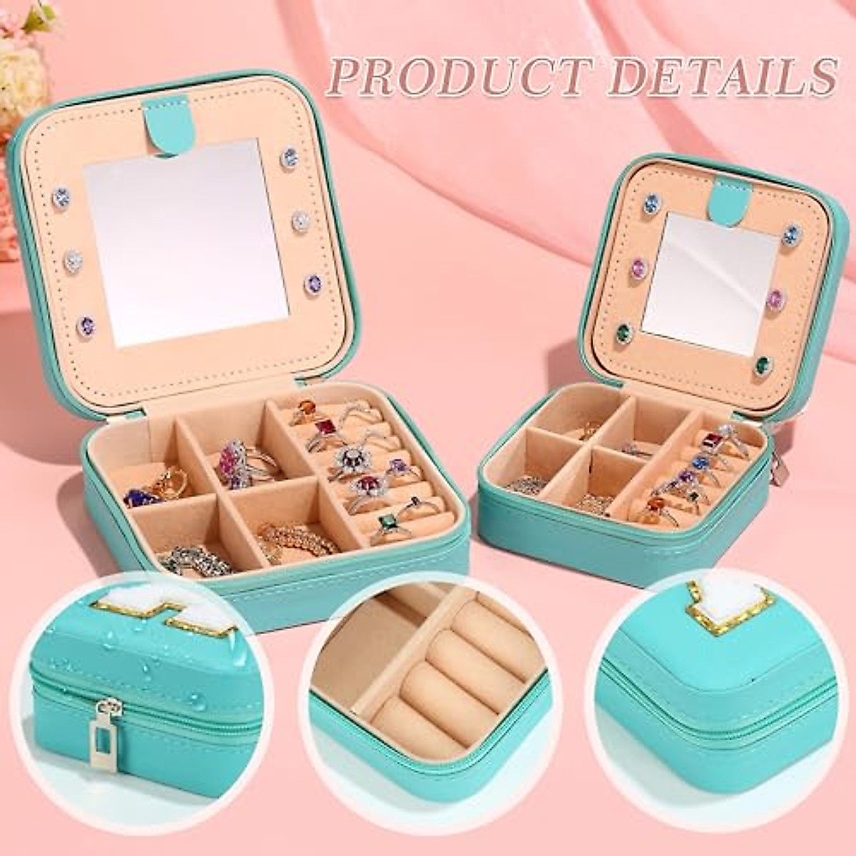 Parima 2 Pieces Travel Jewelry Organizers Set, Blue Gifts Jewelry Organizer Box for Women Girls Gifts Letter Jewelry Holder Organizer Travel Essentials for Women Travel Gifts Bridesmaid Gifts