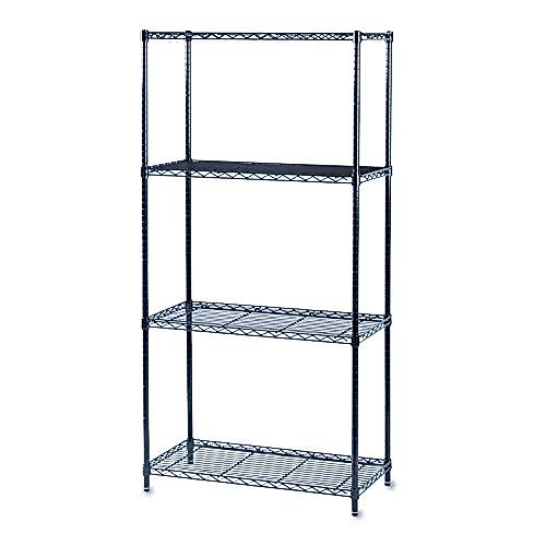Safco Products 5276BL Commercial Wire Shelving 36" W x 18" D Basic Unit (Extra Shelves 5243BL Sold Separately), Black