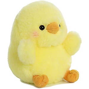 Aurora® Round Rolly Pet™ Chickadee Chick™ Stuffed Animal - Adorable Companions - On-The-Go Fun - Yellow 5 Inches