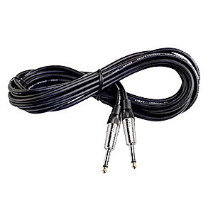 Guitar Cables (10 Pack) Instrument Cord by FAT TOAD | 24 AWG Patch Conductor for Electric Guitar, Bass, Amplifier, Speaker, Keyboard & Recording Studio | Shielded 20FT 1/4 Inch Gold Straight-End Wires