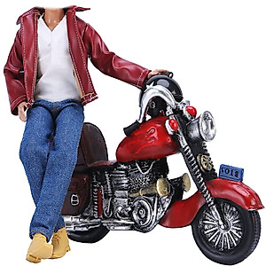 YAMASO Leather Coat Suit Pack,Cool Wild Motorcycle Style Couple Clothes for 11.5″ Girl Dolls and 12″ Boy Doll（Doll and Motorcycle not Included）