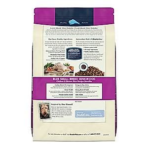 Blue Buffalo Life Protection Formula Natural Senior Small Breed Dry Dog Food, Chicken and Brown Rice 15-lb