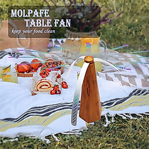 Molpafe Table Fans, Portable and Soundless, USB or Batteries Powered, With Soft Fan's Blades, Keeps Your Food Clean, Suitable for Home, Patio, Restaurant, BBQ and Picnic (2 Pack)-004