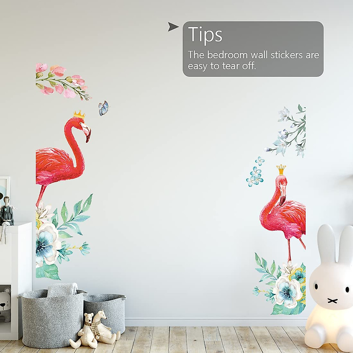 ZHUANGSHI Cartoon Wall Stickers 2sheets Tropical Decor for Boys Kids Bedroom Bathroom Wallpaper Birthday Party Supplies