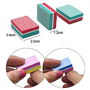 YUANBOO 50 Pcs/lot Colorful Mini Sponge Nail Files Double-Side 100/180 DIY Emery Board Nail Buffering Files Salon Manicure Art Tools (Color : Blue Purple)
