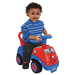 Kiddieland: Spidey Team Activity, Ride-On, Lively Sounds and Has Flashing Lights, Interactive Dashboard with Exciting Sounds, Colorful Flashing Lights
