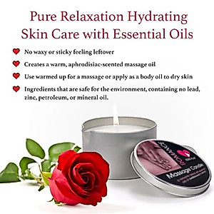 Massage Oil Candle for Pure Relaxation and Home SPA - Vegan Moisturizing Body Oil - Hydrating Skin Care with Essential Oils (6.76oz)