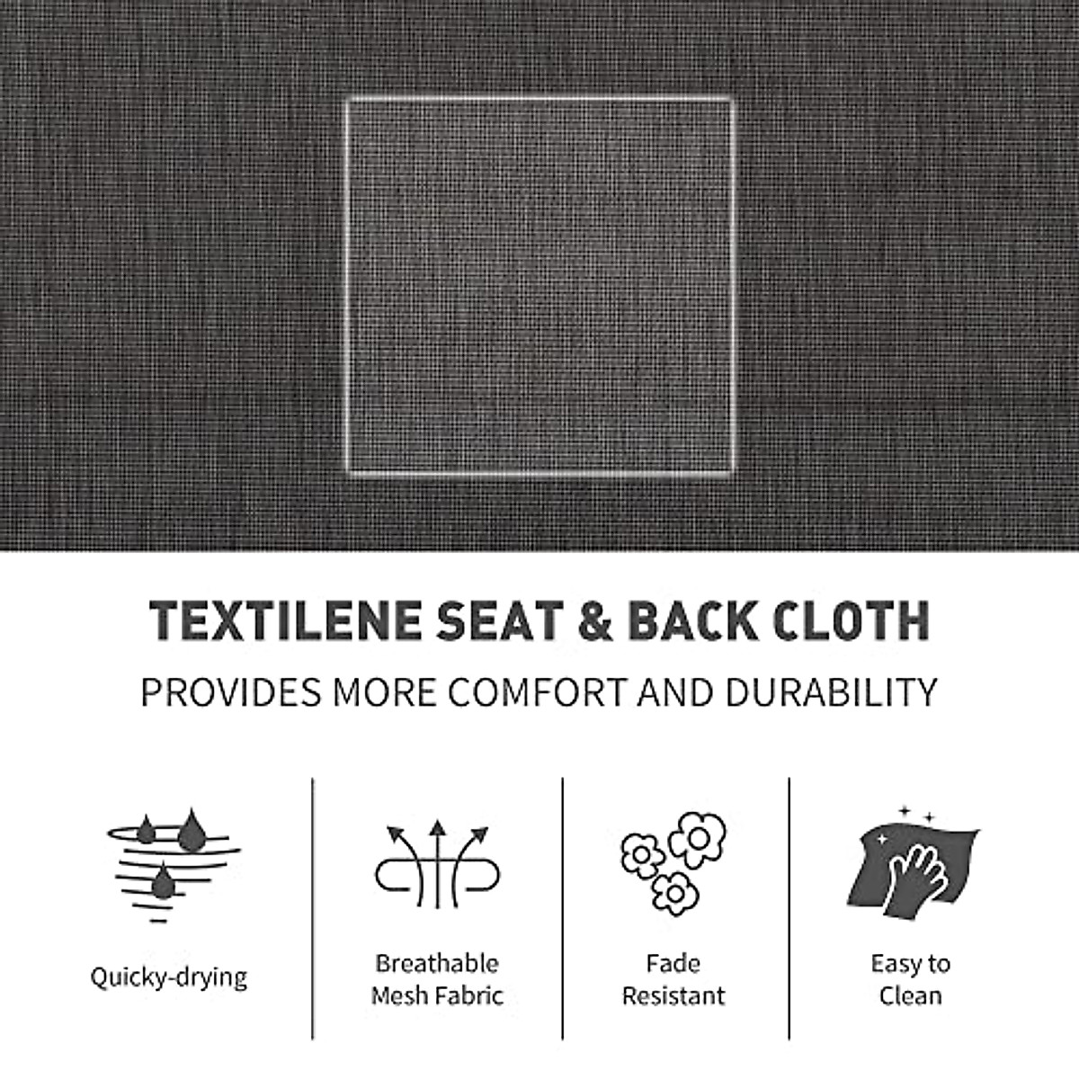 DREAMO Outdoor Patio Rocking Chair Portable Rocker Seating Metal Black