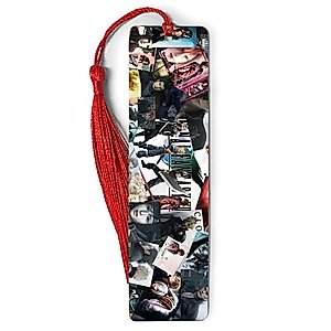 Bookmarks Metal Ruler Final Bookography Fantasy Measure VII Tassels Collage Bookworm for Christmas Ornament Markers Bookmark Gift Book Bibliophile Reading