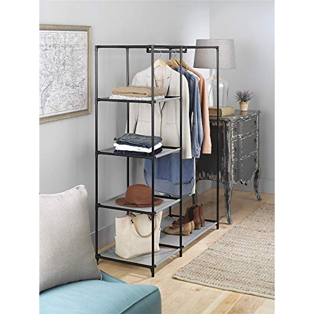 Whitmor Spacemaker Wardrobe with 5 Shelves