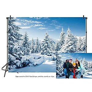 LTLYH 7x5ft Christmas Backdrops for Photography Winter Scene Backdrop Winter Landscape Forest Ice and Snow World Theme Backdrop 106