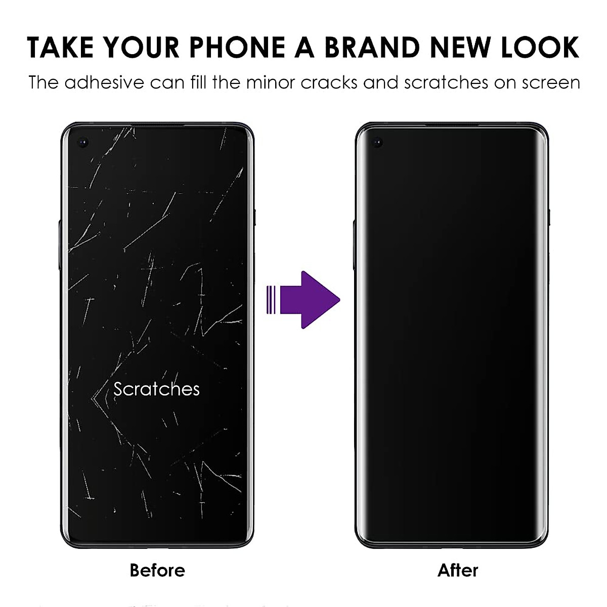 Akcoo [3 Pack OnePlus 8 Pro Screen Protector Tempered Glass, UV Set, Full Screen Adhesive, Scratch Repair,Sensitive Touch,Fingerprint-ID Compatible