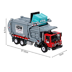 GoolRC Garbage Carrier Truck, 1:24 Alloy Diecast Barreled Waste Material Transporter Vehicle Model, Kids Toys for Boys Girls Birthday