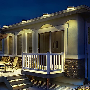 JSOT Halloween Solar Gutter Lights, Christmas Solar Lights Outdoor Waterproof Fence Lights Clip Lighting 2 Installations Methods for Deck Garden Porch Garage Stairs Wall - White Light, 6 Pack