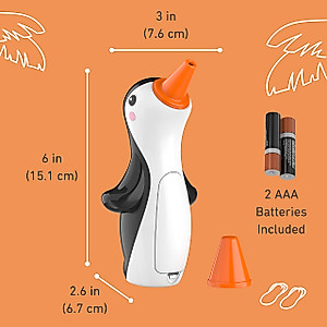 Pure Enrichment® PureBaby® Penguin Ear Thermometer - InstaRead™ Technology, LCD Backlit Display, 10 Memory Settings, Dual Scale Readings, Fever Alert, & Cover - Ideal for All Ages, Babies and Children
