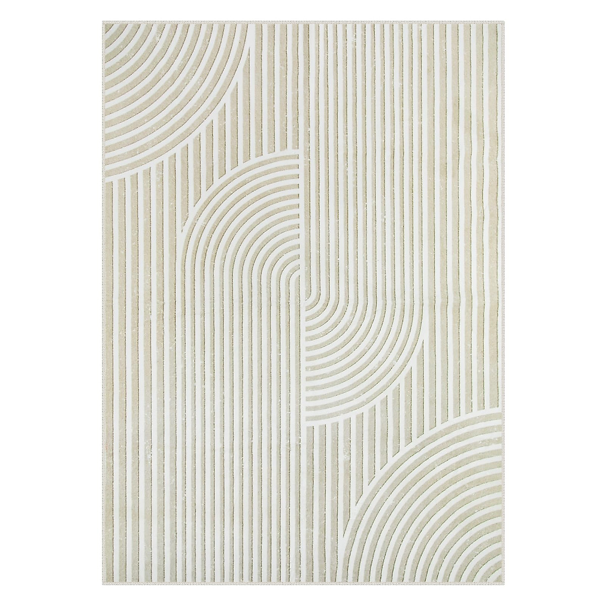 Lahome Rainbow Area Rug for Bedroom, Modern Nursery Playroom Rug Large Area Rugs 5x7 for Bedroom Aesthetic, Living Room Boho Machine Washable Beige Area Rug Non Slip Floor Carpet for Office Dorm