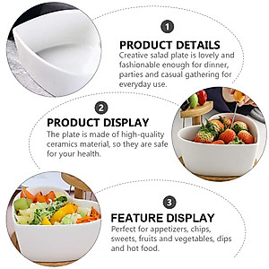 Cabilock Gourmet Food Container 1 Set Fruit Bowl with Fork White Mini Stainless Steel Pistachio Soup Bowls Mini Candy