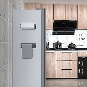 Magnetic Paper Towel Holder, Strong Magnet Paper Holder for Refrigerator, Heavy Duty Magnetic Shelf for Camper(2 Pack)