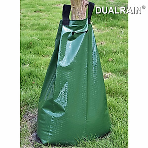 DUALRAIN Slow Release Tree Watering Bag PE Ring Bladders Water Deep Automatic Irrigation Drippers Root Waterer Globe Soaker for New Plant Trees Trunk 20 Gallon (2 Pack)