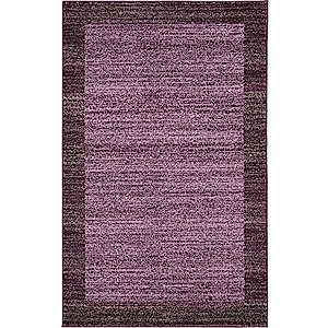 Unique Loom Del Mar Collection Area Rug-Transitional Inspired with Modern Contemporary Design, 3' 3 x 5' 3 Rectangular, Violet/Ivory