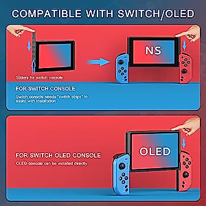 Poupouduck Suitable Big Hand Switch Controllers for Switch/OLED, Handheld Switch Pro Controllers Replace Switch Joycon, Split Pad Pro with Button Lights, Turbo, 4-Level Vibration, 6-Axis Gyro